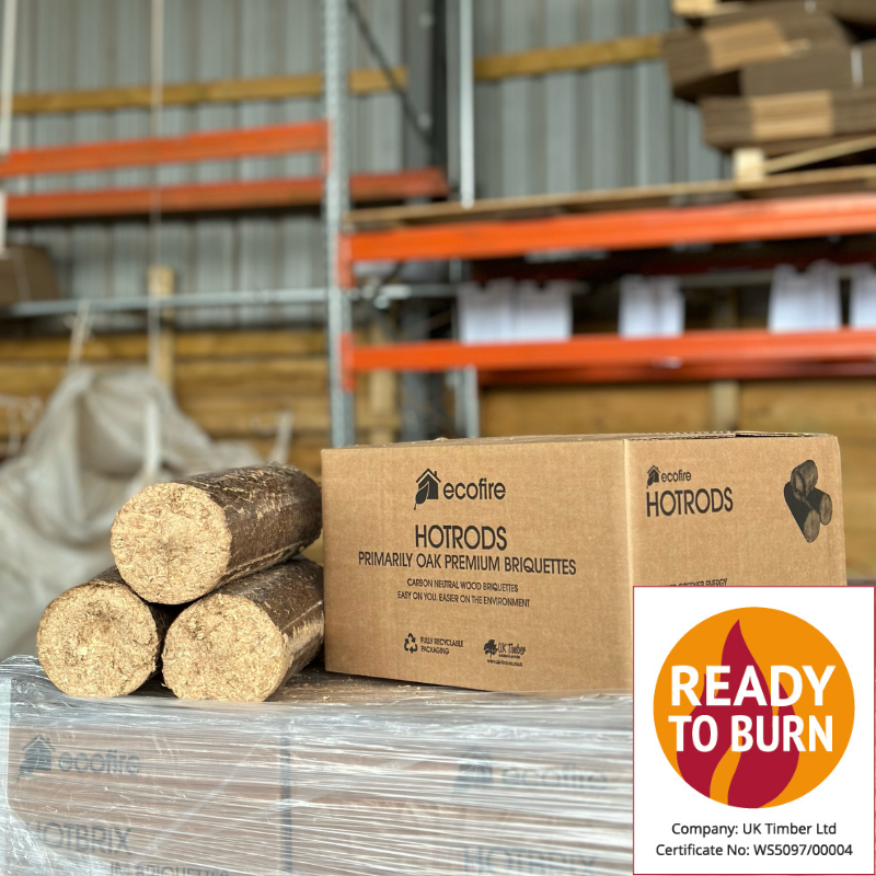 Buy Ecofire Boxed HotRods Hardwood Briquettes Online - UK Sleepers